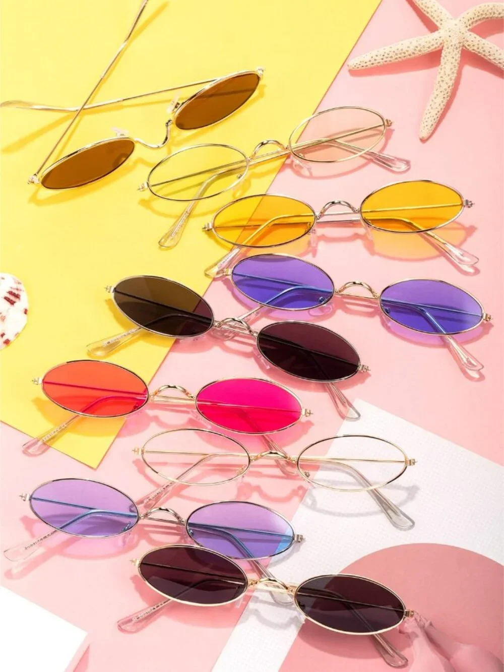 Accessories | 18 Pairs Vintage Slender Oval Sunglasses Small Metal ...